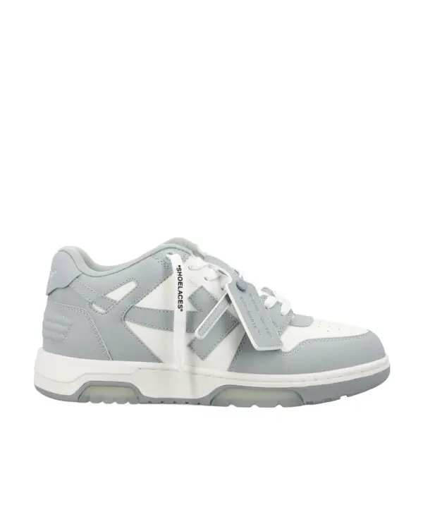 Off-White Out Of Office Round Toe Lace-up Sneakers - Gray