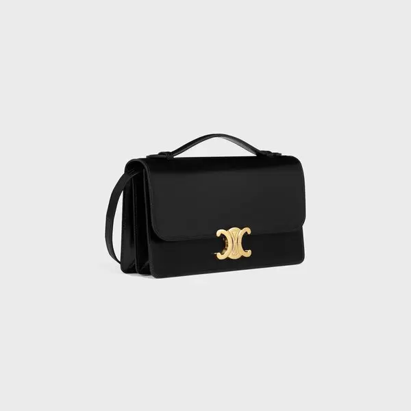 Celine Medium Triomphe Folio In Shiny Calfskin