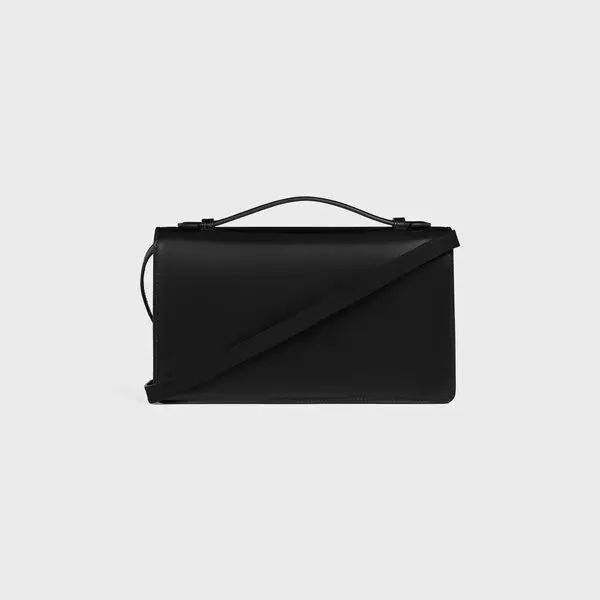 Celine Medium Triomphe Folio In Shiny Calfskin