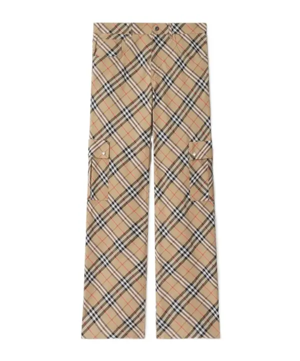 Burberry Checkered Straight-leg Cargo Pants - Teacup/pasture