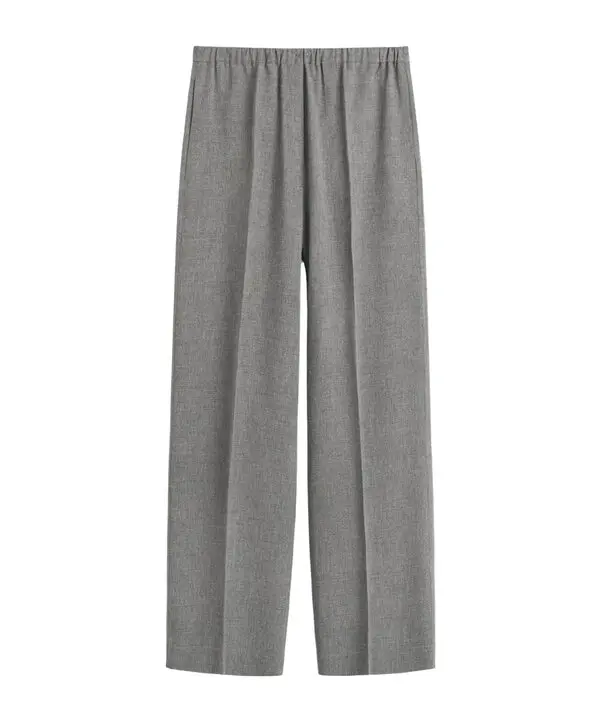 TOTEME Drawstring Straight Leg Trousers - Gray