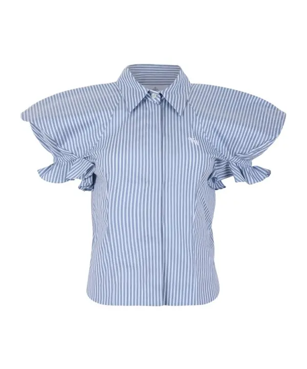 VIVIENNE WESTWOOD Striped Shirt With Logo Embroidery - Blue