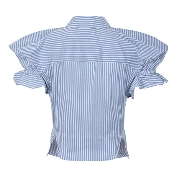 VIVIENNE WESTWOOD Striped Shirt With Logo Embroidery - Blue