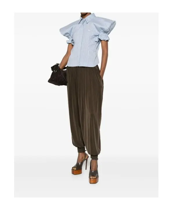 VIVIENNE WESTWOOD Striped Shirt With Logo Embroidery - Blue