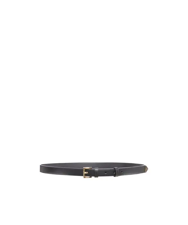 Prada Triangle Logo Buckle Leather Belt