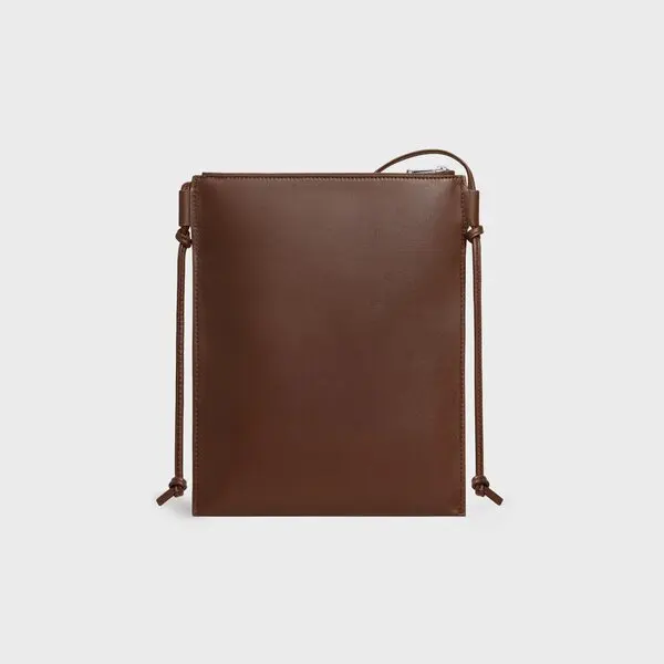 Celine Pouch Take Away In Smooth Lambskin - Chocolate-colored