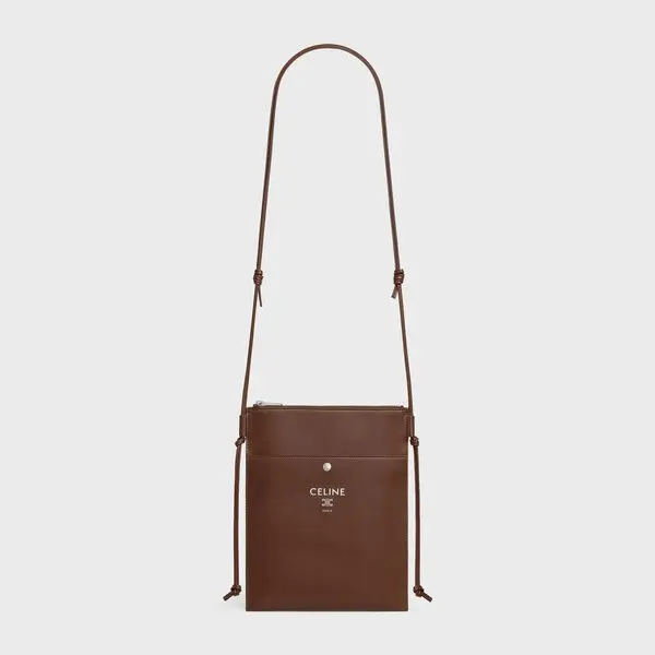 Celine Pouch Take Away In Smooth Lambskin - Chocolate-colored