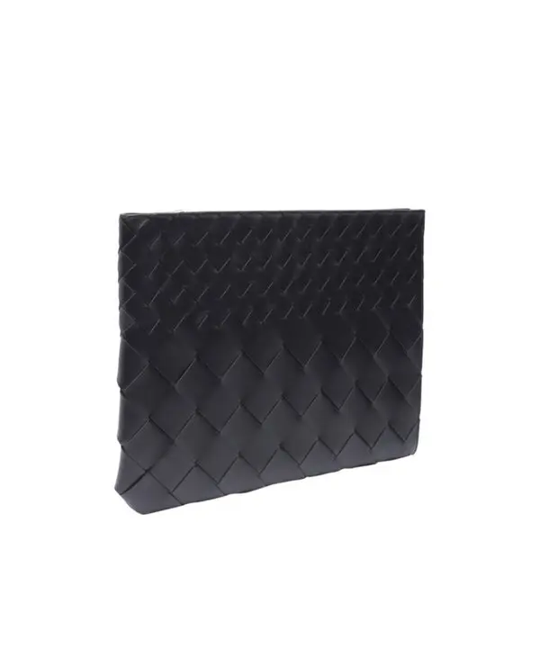 Bottega Veneta Half Zip Pouch - Black