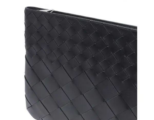 Bottega Veneta Half Zip Pouch - Black
