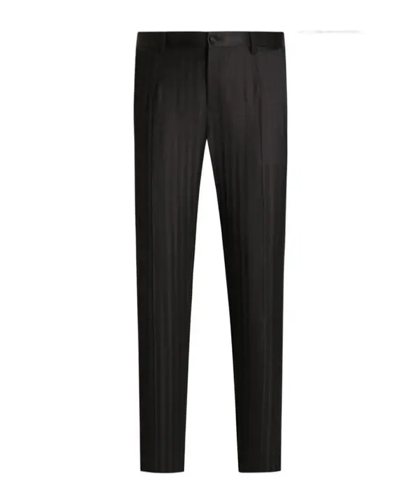 Dolce & Gabbana Satin Striped Tailored Trousers - Black