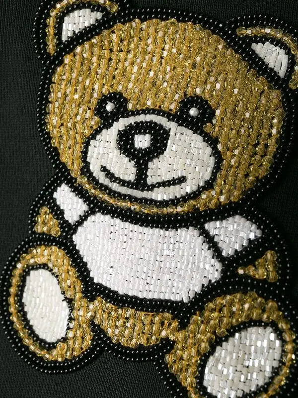Moschino Embellished Teddy Bear Zip-up Hoodie