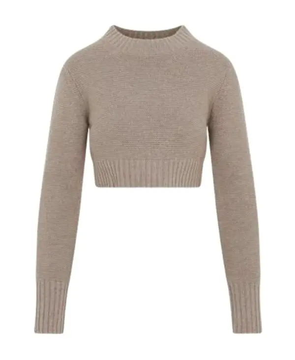Max Mara Cropped Cashmere Jumper - Nude