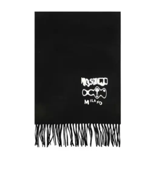 Moschino Fringed Scarf - Black