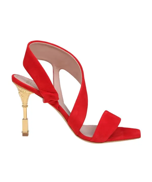 Balmain Logo Engraved Heeled Sandals