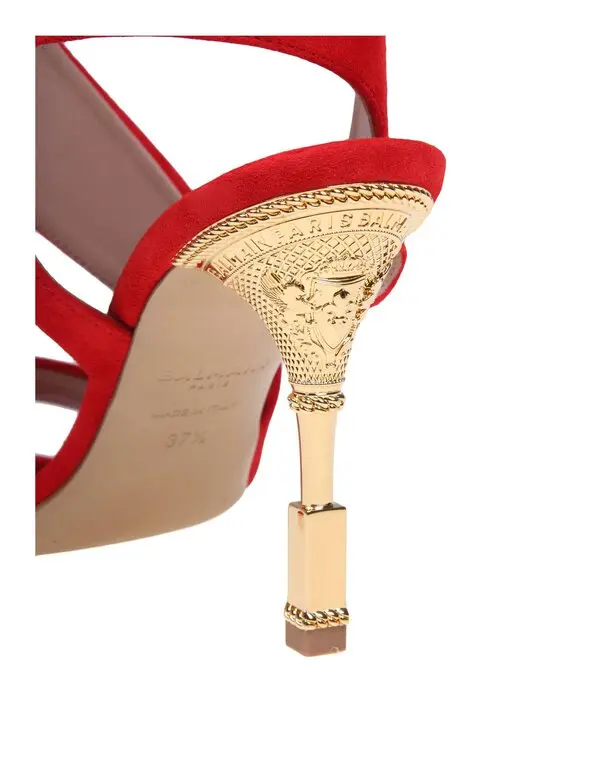 Balmain Logo Engraved Heeled Sandals