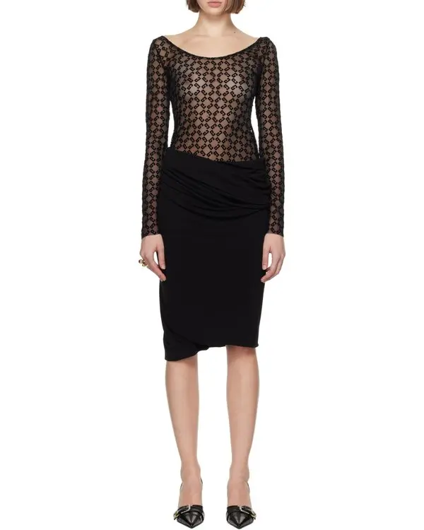 Givenchy Monogram Tulle Draped Dress