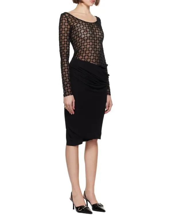 Givenchy Monogram Tulle Draped Dress
