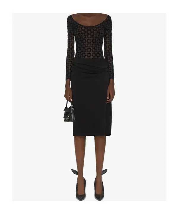 Givenchy Monogram Tulle Draped Dress