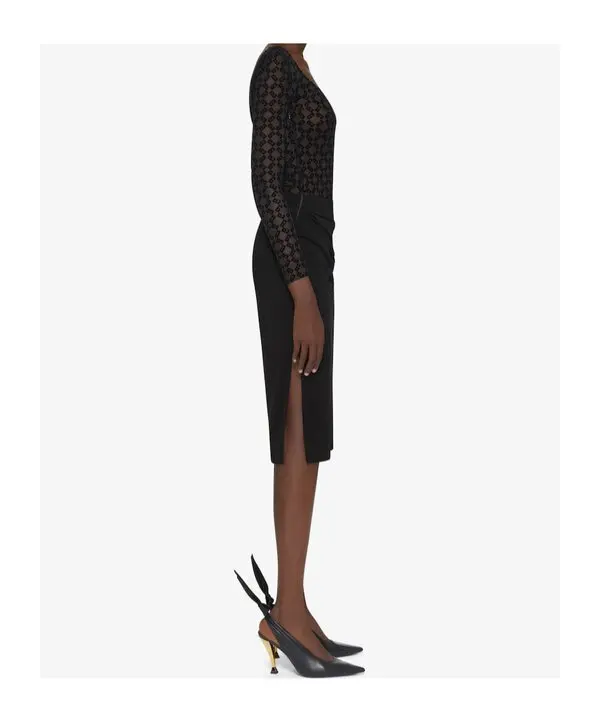 Givenchy Monogram Tulle Draped Dress
