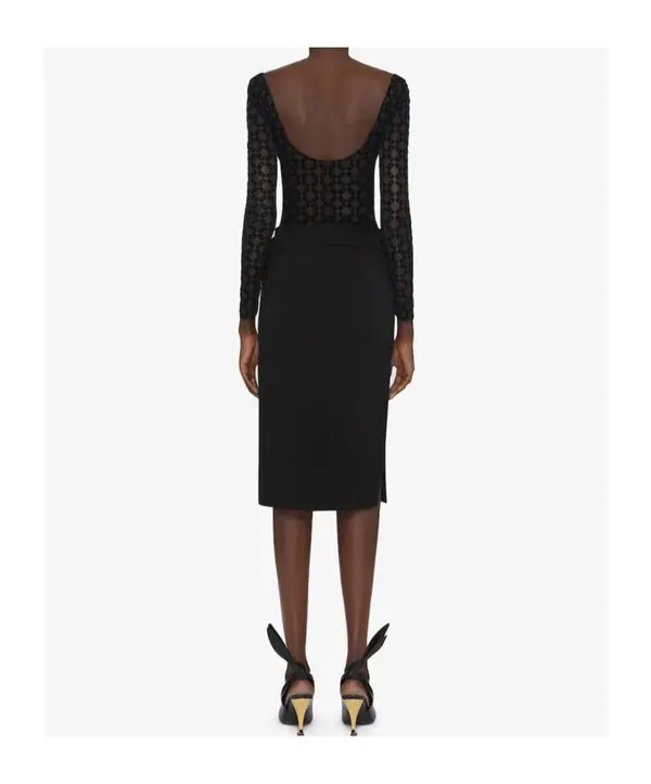 Givenchy Monogram Tulle Draped Dress