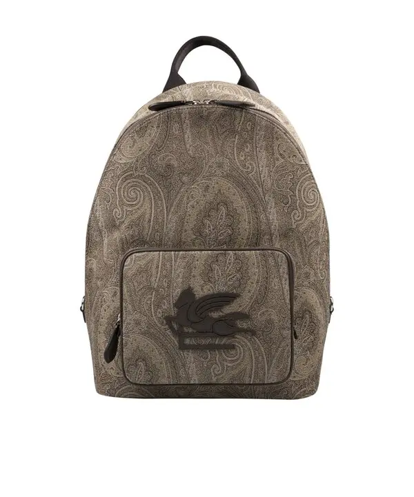 Etro Paisley-print Logo-appliqué Backpack - Green