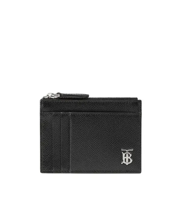 Burberry Logo-plaque Leather Card Holder - Black
