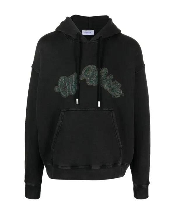 Off-White Graphic Printed Drawstring Hoodie