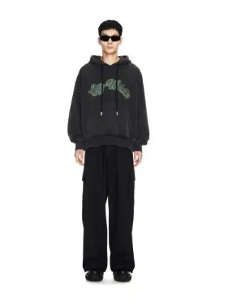 Off-White Graphic Printed Drawstring Hoodie