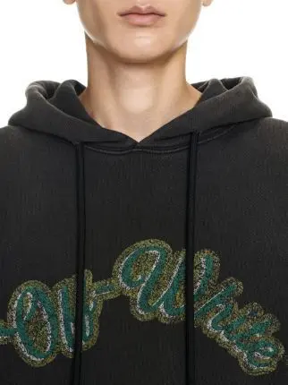Off-White Graphic Printed Drawstring Hoodie