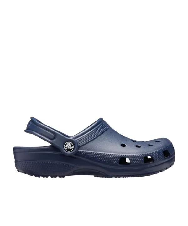 CROCS Round Toe Clogs With Heel Strap - Navy