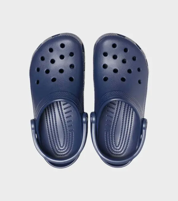 CROCS Round Toe Clogs With Heel Strap - Navy