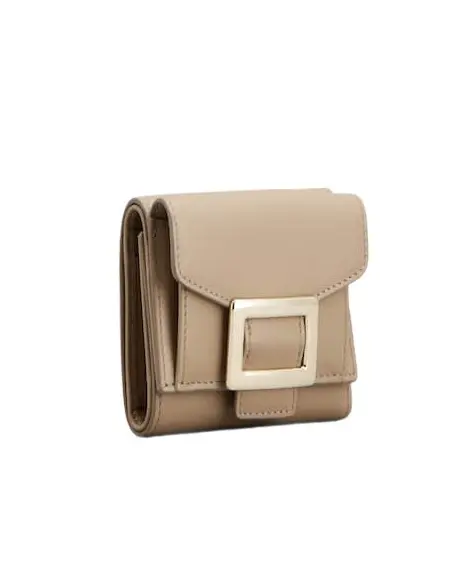 ROGER VIVIER Belle Vivier Wallet In Leather - Beige