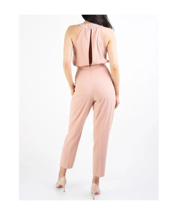 Pinko Sleeveless Halter Neck Jumpsuit With Belted Waist