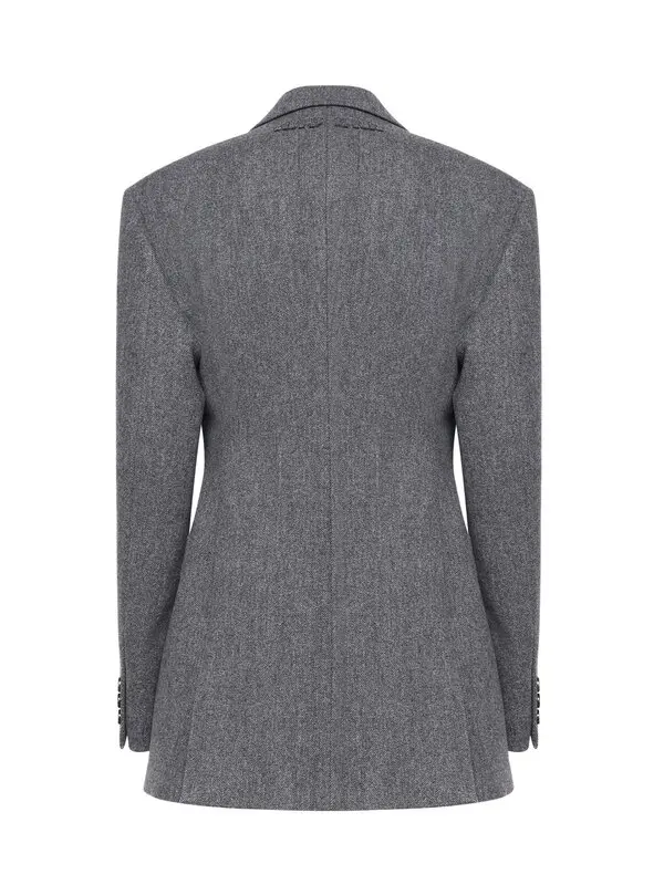 Miu Miu Single-breasted Wool Jacket With Notched Lapels