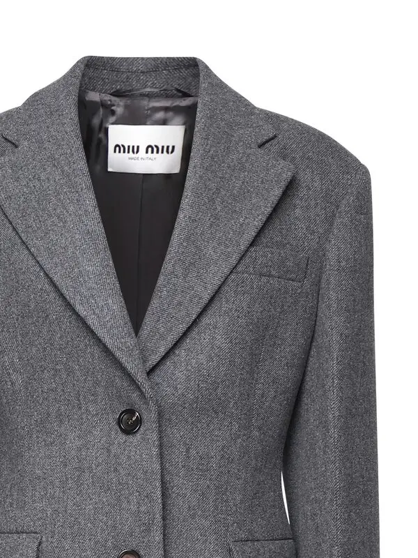Miu Miu Single-breasted Wool Jacket With Notched Lapels