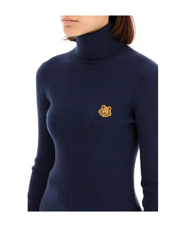 Kenzo Tiger Embroidered Turtleneck Jumper