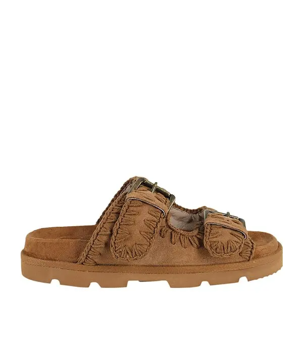 Mou Logo Slippers - Brown