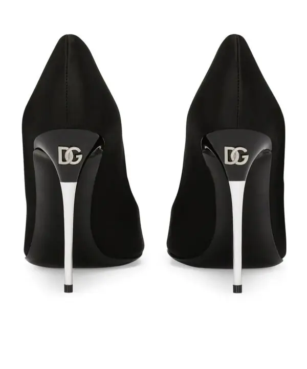 Dolce & Gabbana Pointed Toe High Heel Pumps With Logo Detailing
