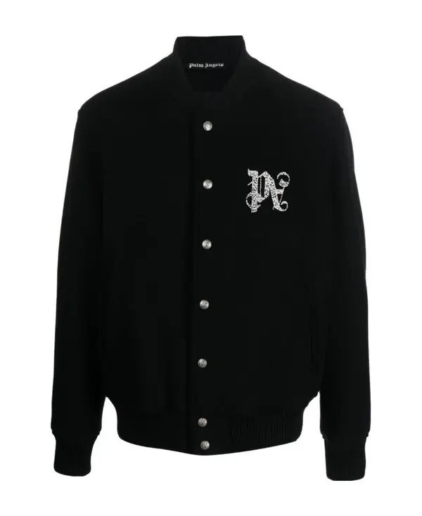 Palm Angels Monogram Embroidered Bomber Jacket