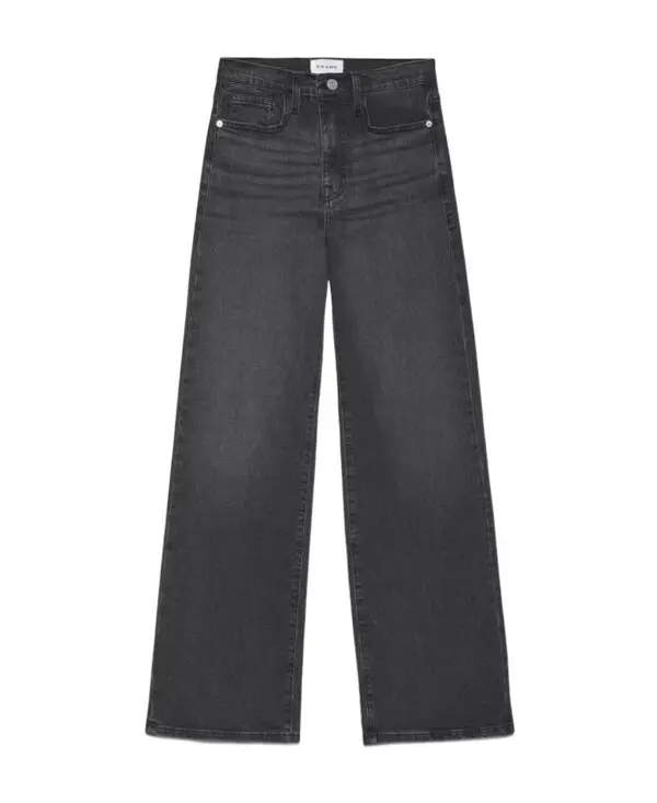 FRAME Logo Patch Wide-leg Jeans