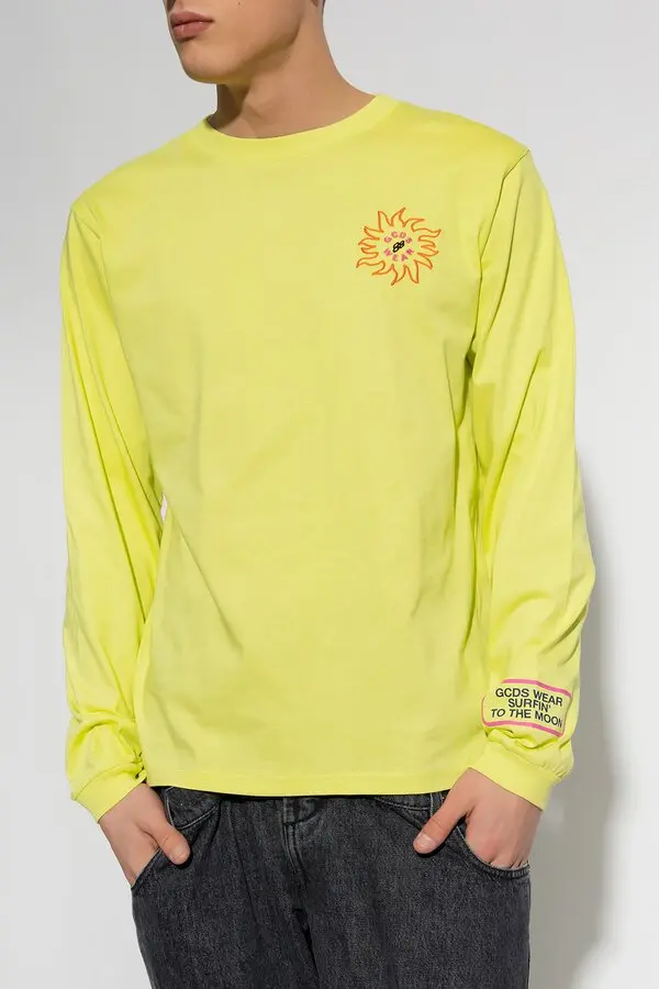 Gcds Logo Printed Long-sleeved T-shirt - Yellow