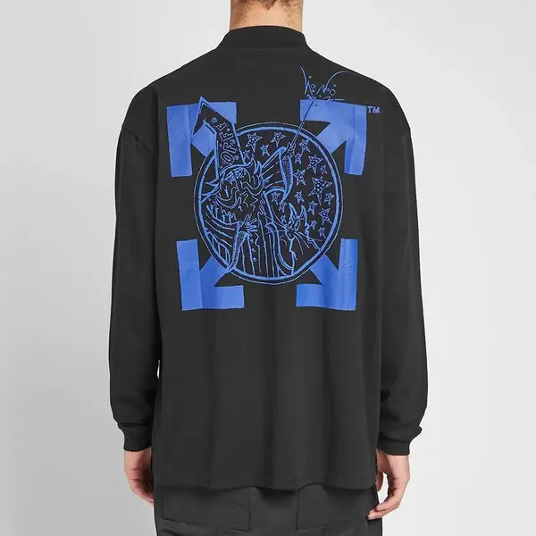 Off-White Printed Long Sleeve Mock Neck Sweater