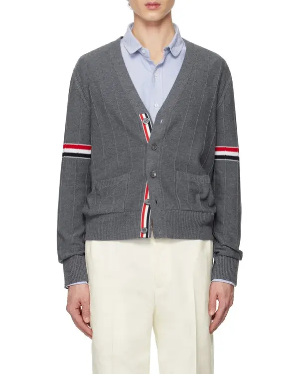 Thom Browne Striped Buttoned Cardigan