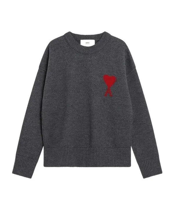 Ami De Coeur Crewneck Knitted Jumper - Black