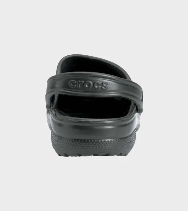 CROCS Round Toe Clogs With Heel Strap - Black