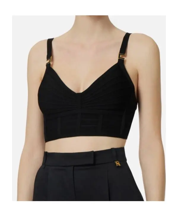 Elisabetta Franchi 3d Knit Top With Metallic Details