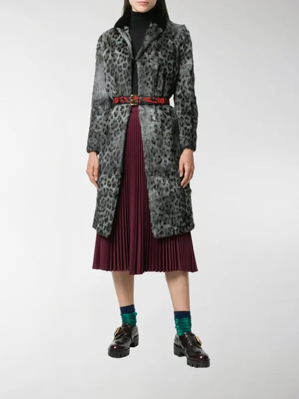 Prada Leopard Print Fur Coat