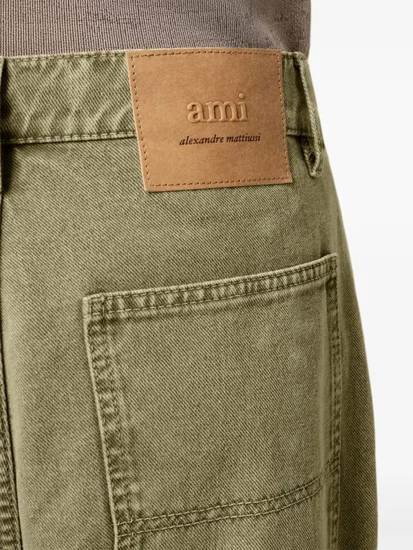 AMI Paris Wide-leg Cargo Jeans - Gray