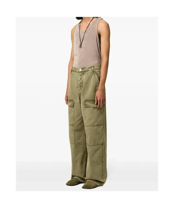 AMI Paris Wide-leg Cargo Jeans - Gray