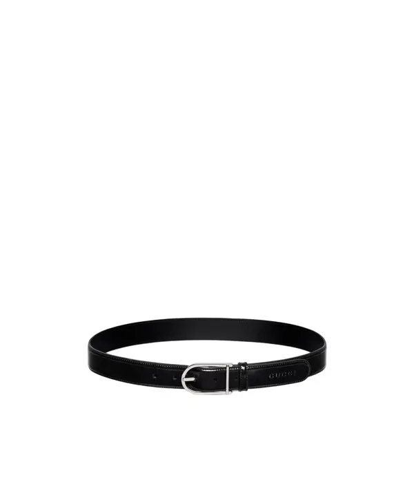 Gucci Belt With Rounded Buckle - Black